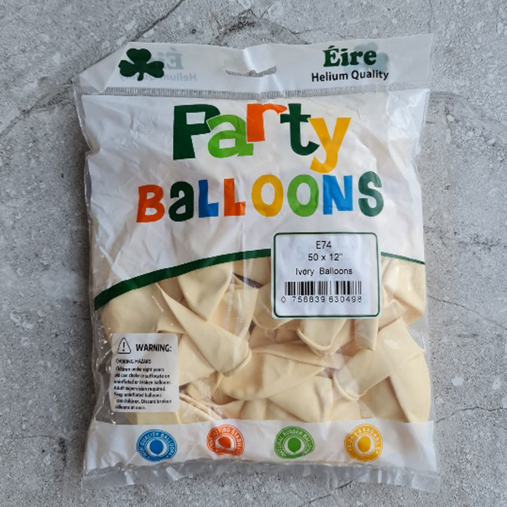 Ivory Balloons - E74 Bag Of 50 Eire Pastel Balloons – Barry's Balloons