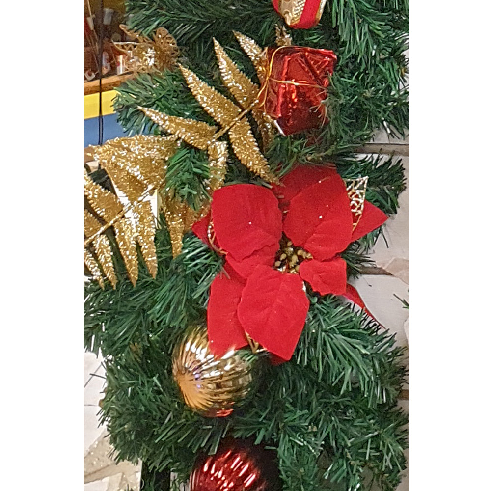 Christmas Garland - Red & Gold - Pre-Dressed – Barry's Balloons